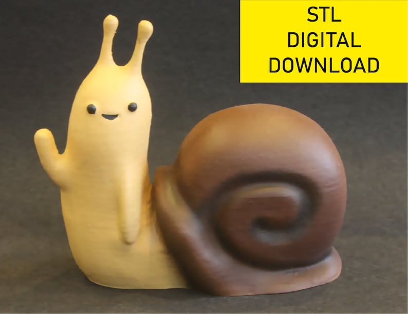 Adventure Time Waving Snail 3d Printer Stl Files Digital Download Cute ...