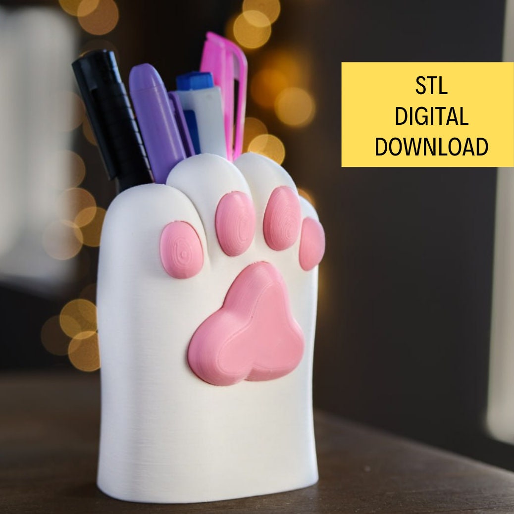 Cat Paw Pen Holder - 3d Print Stl File, Digital Download - Etsy