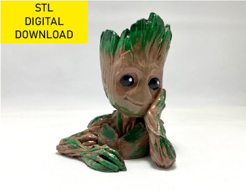Baby Groot Flower Pot: "gardens" of the Galaxy 3d Printing Stl File ...