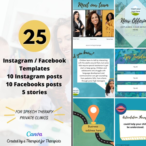 Speech Therapy Private Practice Templates - Etsy