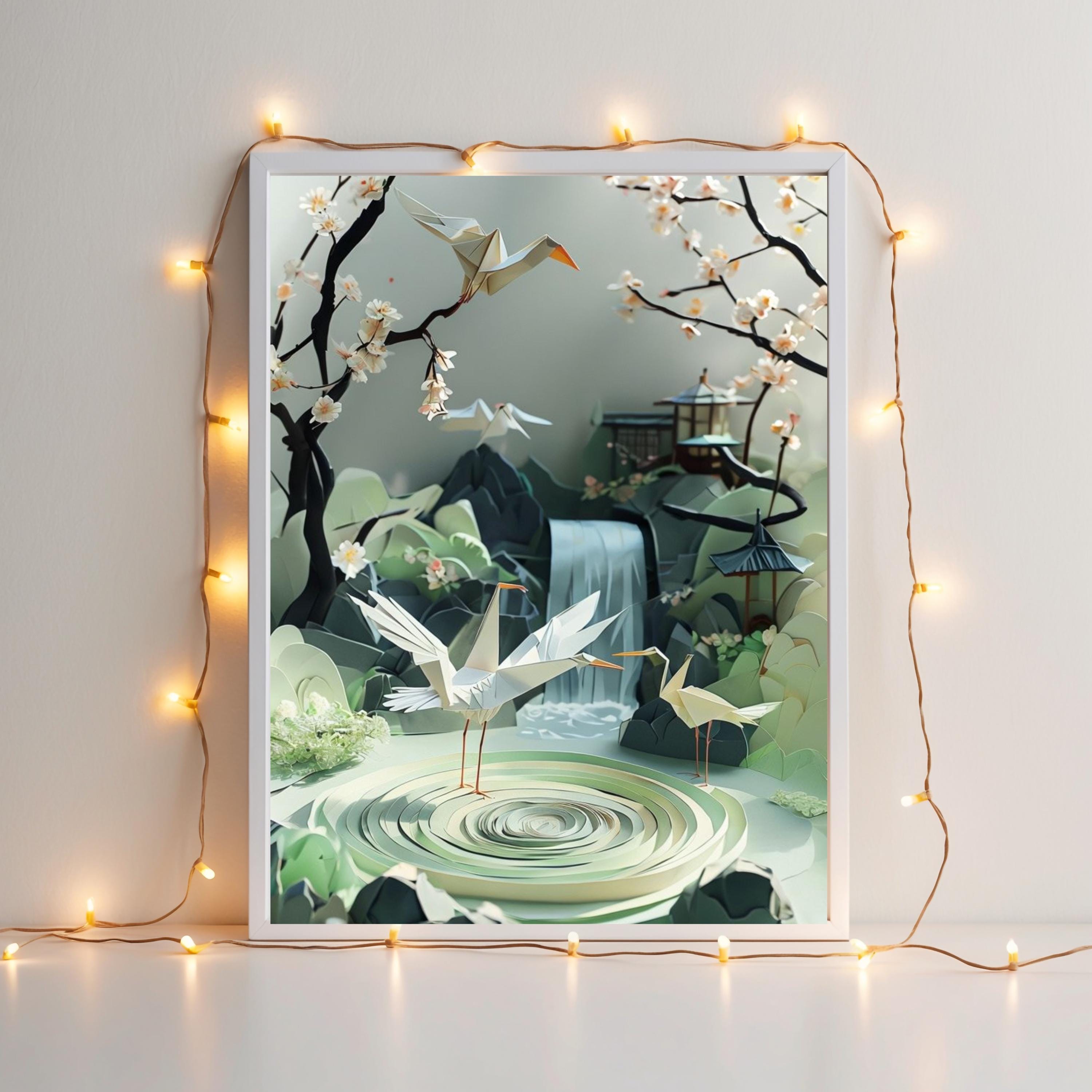 Japanese Water Scene Poster, Japanese Inspired Art Work - Etsy