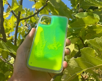 Neon Sand Liquid Case, Glow in the Dark, for iPhone 7, 8, X, 11, 12, 13 ...