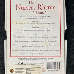 The Nursery Rhyme Game - A Memory Game - Etsy
