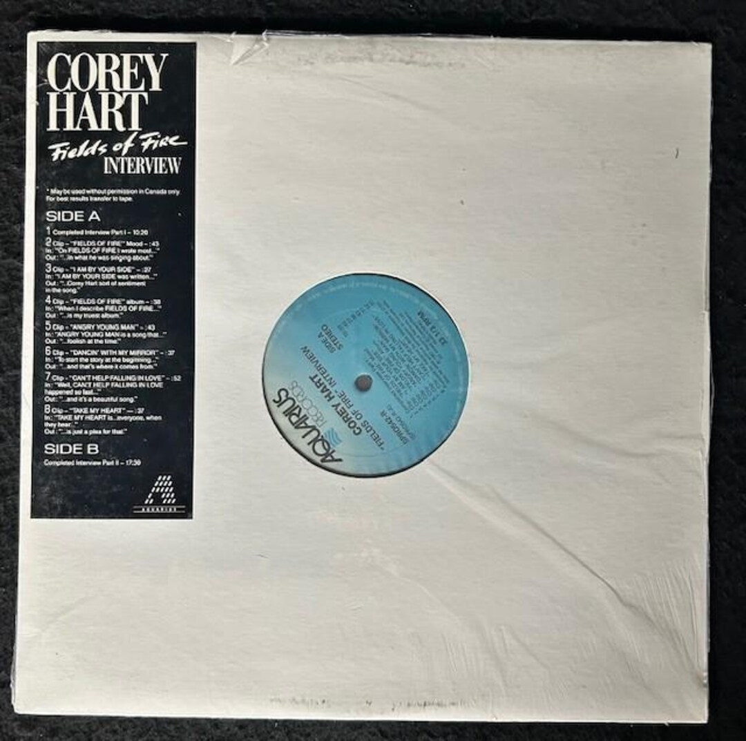 Corey Hart - Fields of Fire Interview *SEALED* Album - Etsy