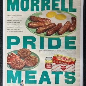 Set of 2 1951 Morrell Pride Advertisements - Etsy