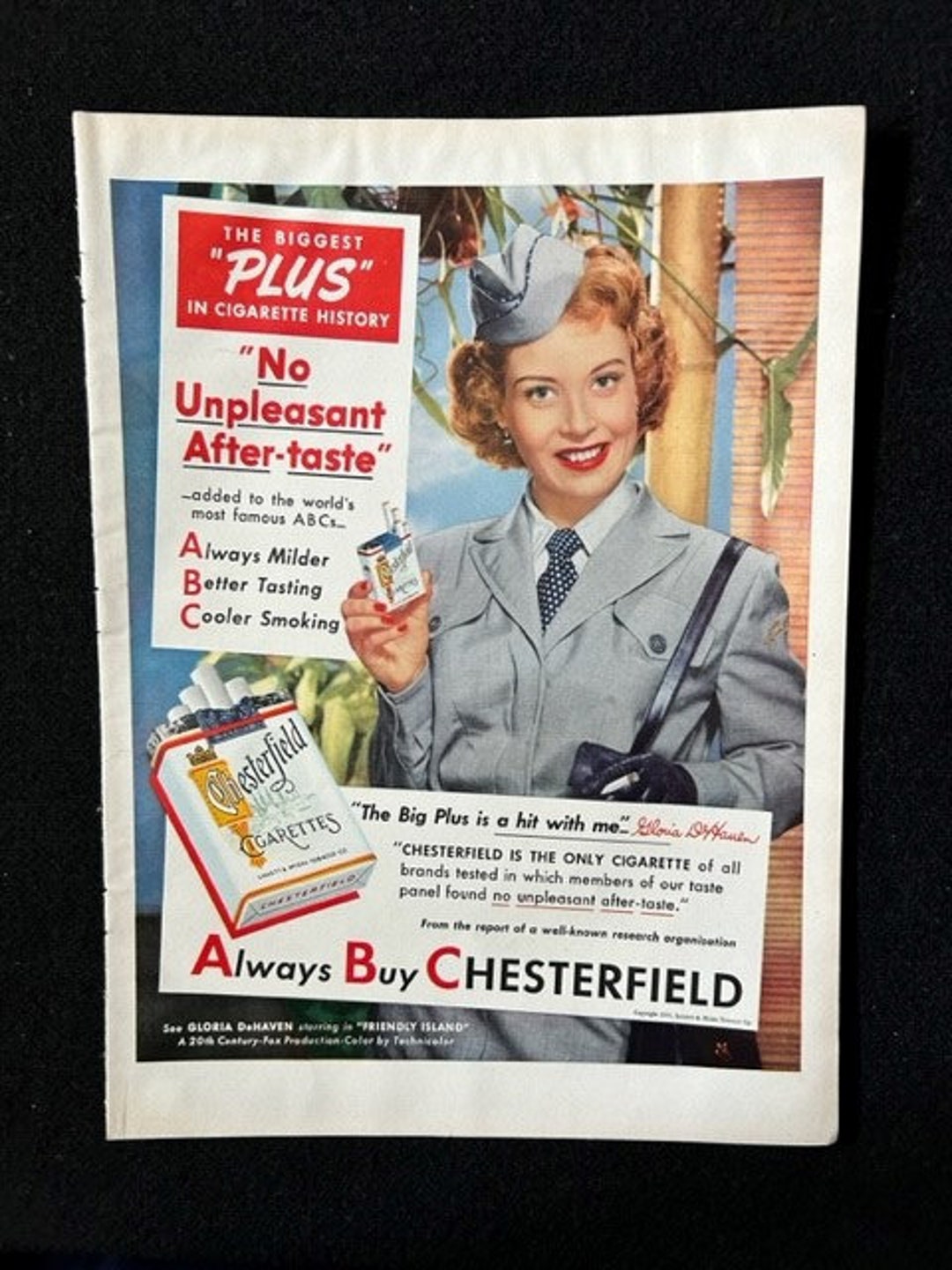 Vintage 1951 Chesterfield Magazine Advertisement - Etsy