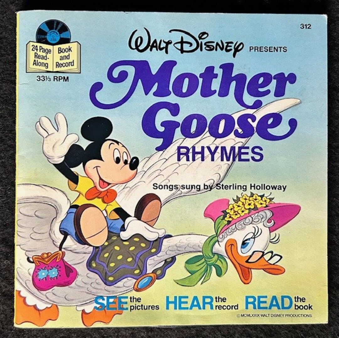 Walt Disney Presents Mother Goose Rhymes Read Along Book and Record - Etsy