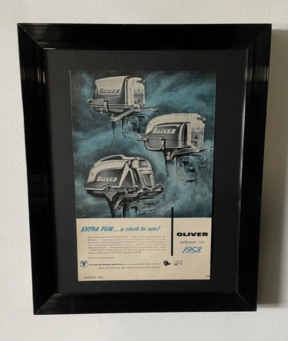 Vintage 1958 Oliver Outboard Framed Advertisement - Etsy