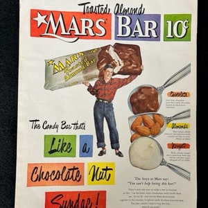 Assorted 1950 Mars Bar Advertisements - Etsy