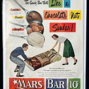 Assorted 1950 Mars Bar Advertisements - Etsy