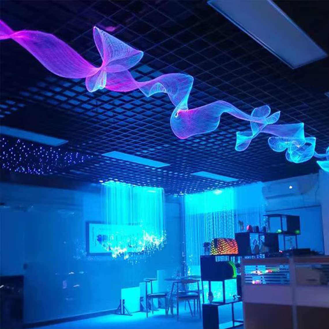 Light up Mesh LED Fiber Optic Mesh LED Light up Netfiber - Etsy