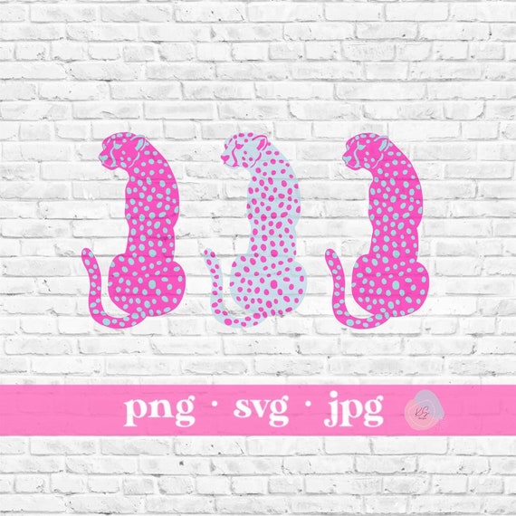 Blue/pink Leopard SVG Trendy Svg Preppy SVG Cute Svg - Etsy