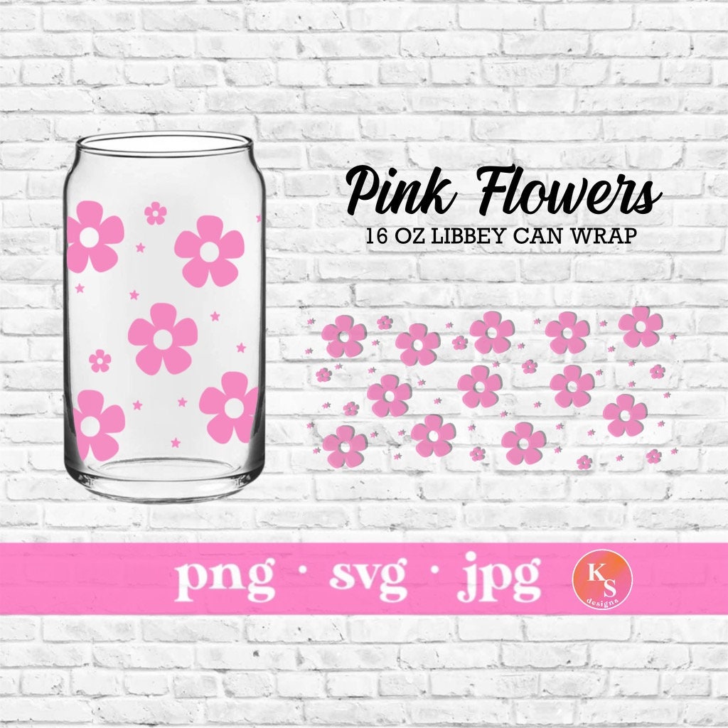 Flower Libbey Can Wrap SVG | Trendy Svg, Preppy SVG, Cute Svg, Trendy ...