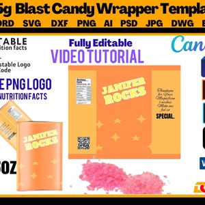Pop Rocks Wrapper Template: Editable Candy Label (digital Download) - Etsy