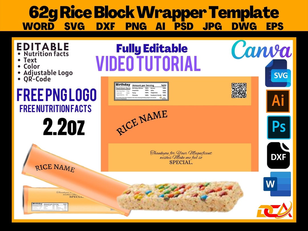 Rice Wrapper Template 2.2oz. Label Template, Rice Wrapper Template ...