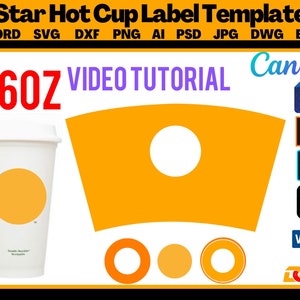 Star Cup Label Template Svg, Star Mug Full Wrap Template Svg, 16oz Hot ...