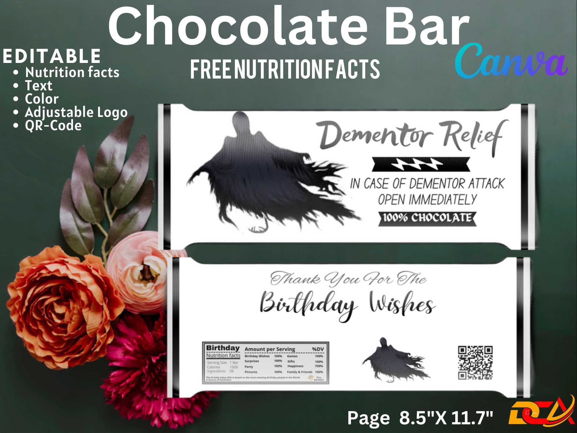 Editable Wizard Candy Bar Wrapper Label Magic Favor Label Birthday ...