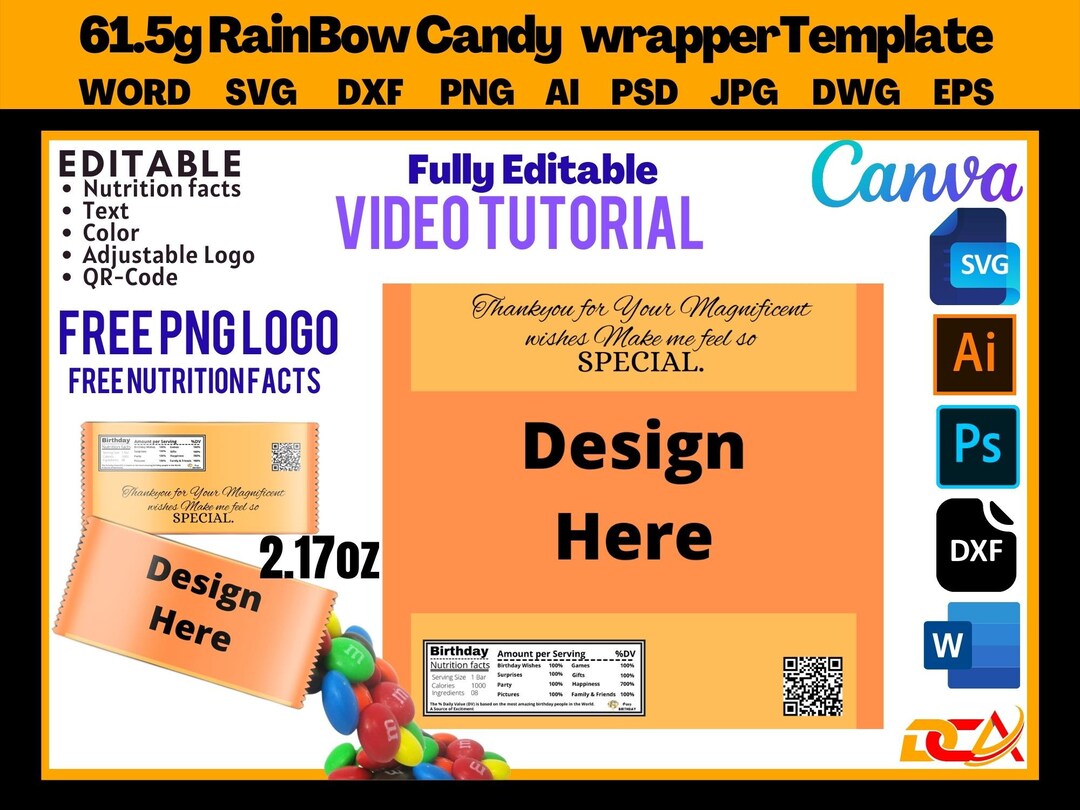Rainbow Wrapper Template, Rainbow Bag Wrapper Template, Rainbow Candy ...
