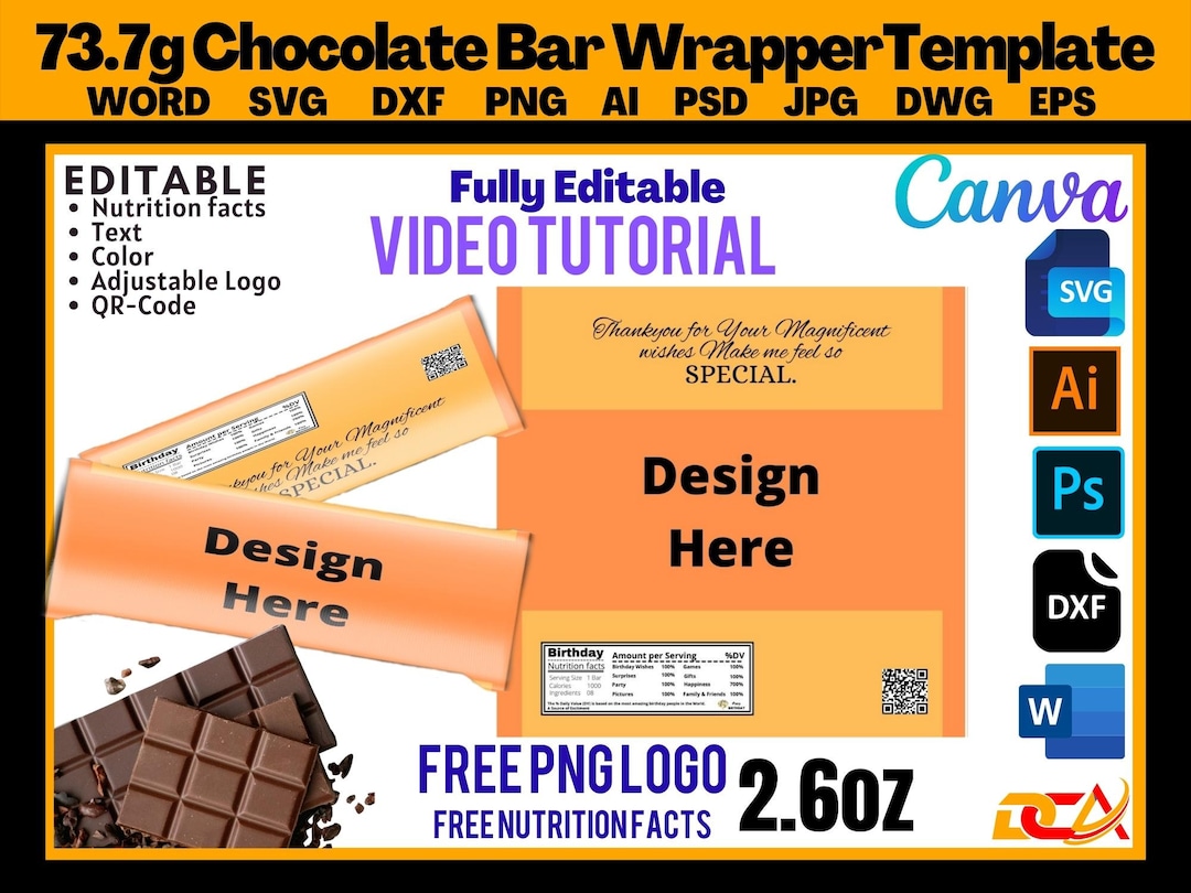 Chocolate Bar Wrapper Template, Chocolate Bar Wrapper Template, Chip ...