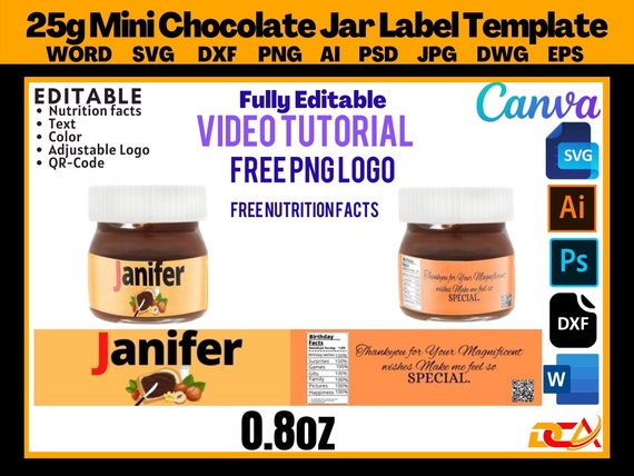 Nutella Jar Label