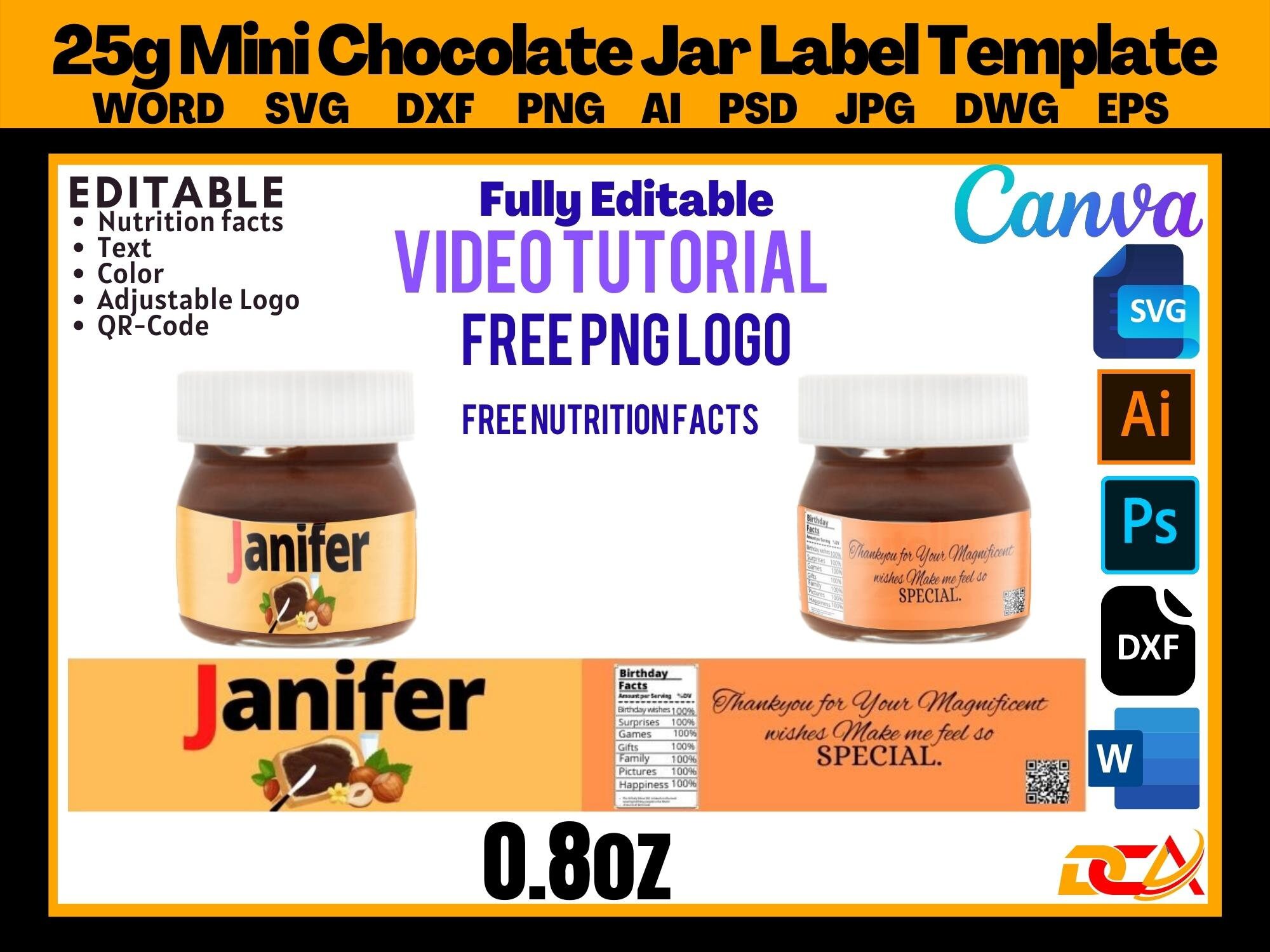 Nutella Label Template