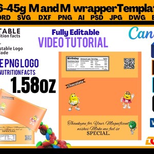 M and M Wrapper, M and M SVG, M and M Template , M and M for Wedding ...