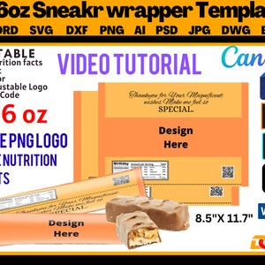 Sneacker Candy Bar Wrapper Template, Chocolate Bar Wrapper Template ...