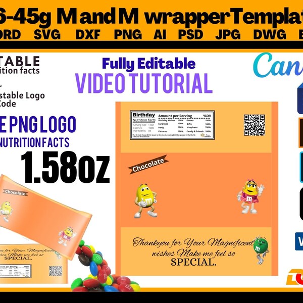 M&m Candy Box Template - Etsy