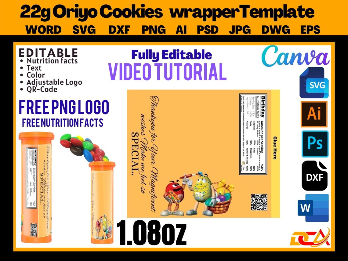 M and M Mini Tube 1.08 Oz. Label Template, Mini Mms Tube Label Template ...