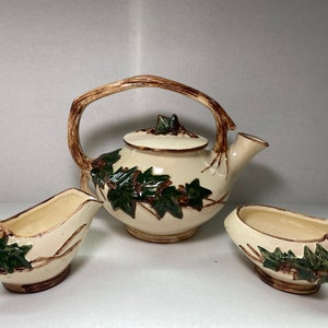 1940s Mccoy Green Ivy Leaf Tea Set 3 Pc - Etsy