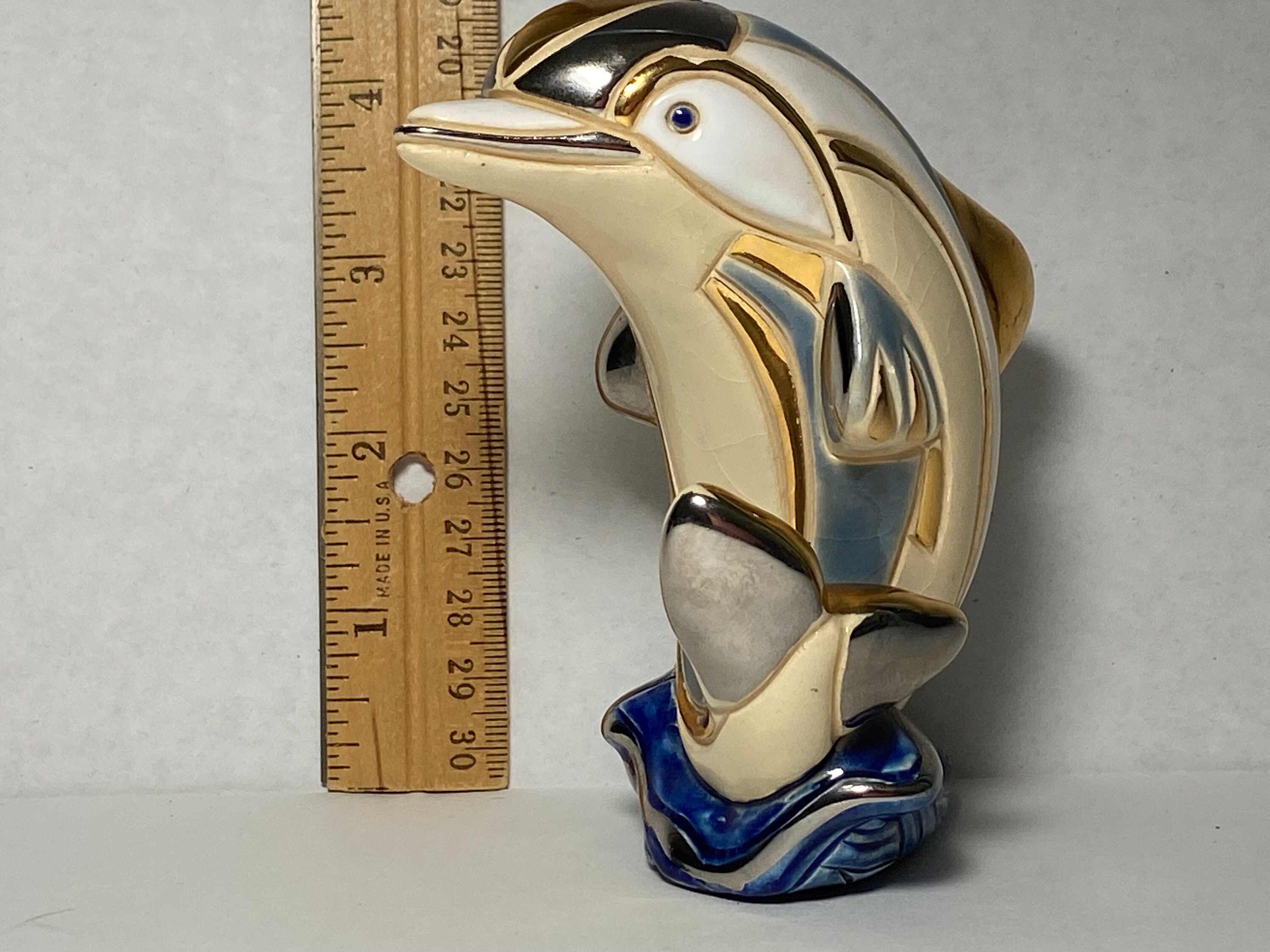 Vintage Derosa Rinconada Dolphin Made in Uruguay With Gold Accents 748 ...