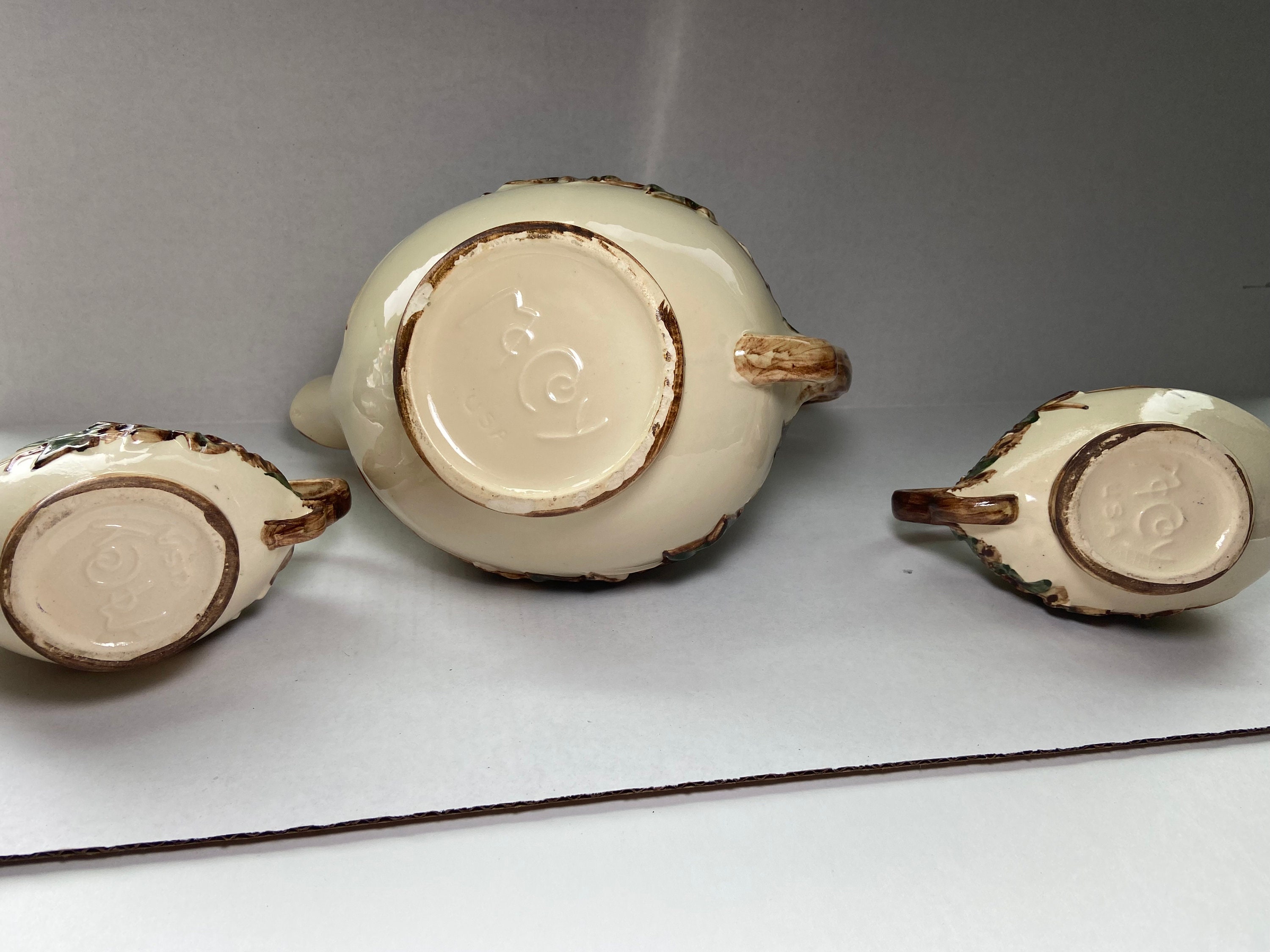 1940s Mccoy Green Ivy Leaf Tea Set 3 Pc - Etsy