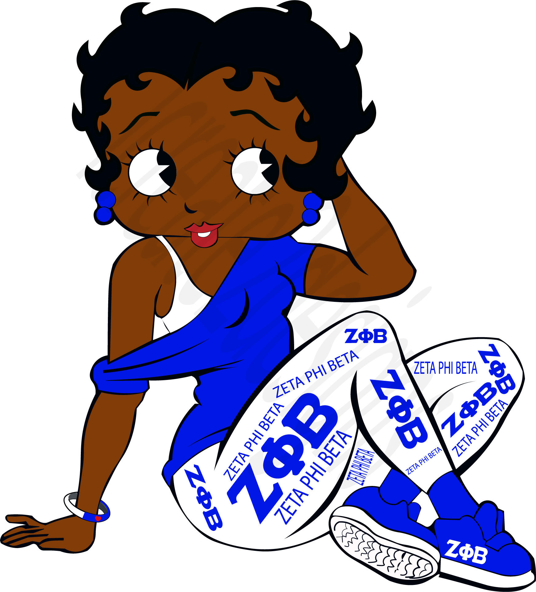 Zeta Betty Boop Sitting SVG Girl Downloadable Digital Files - Etsy