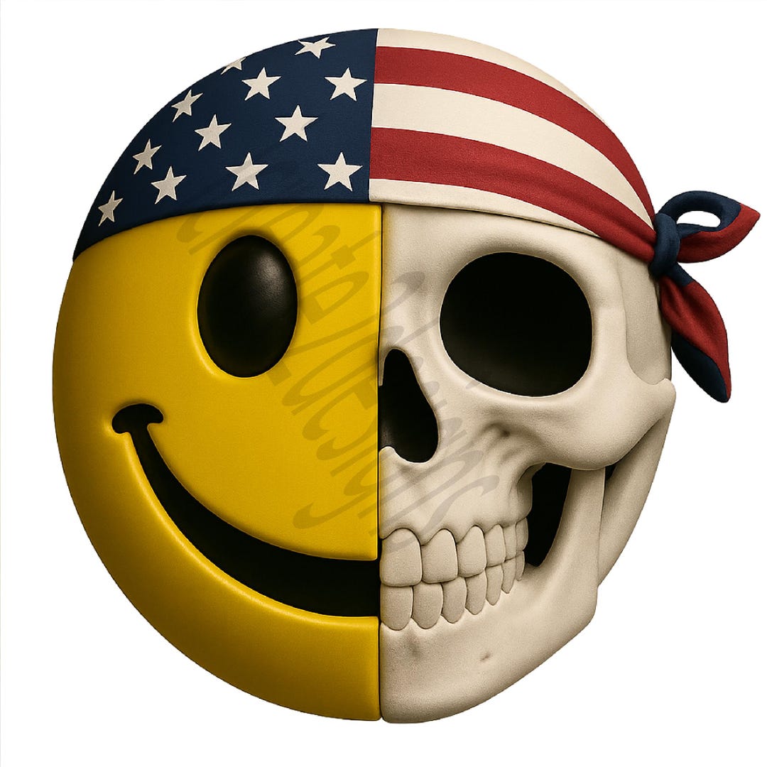 Half Smile, Skull 3D Smiley Face Flag Bandana Digital Design PNG File ...