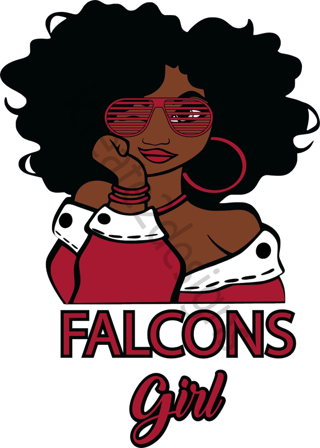 Falcons Girl Sun Glass SVG Digital Downloadable File Atlanta - Etsy