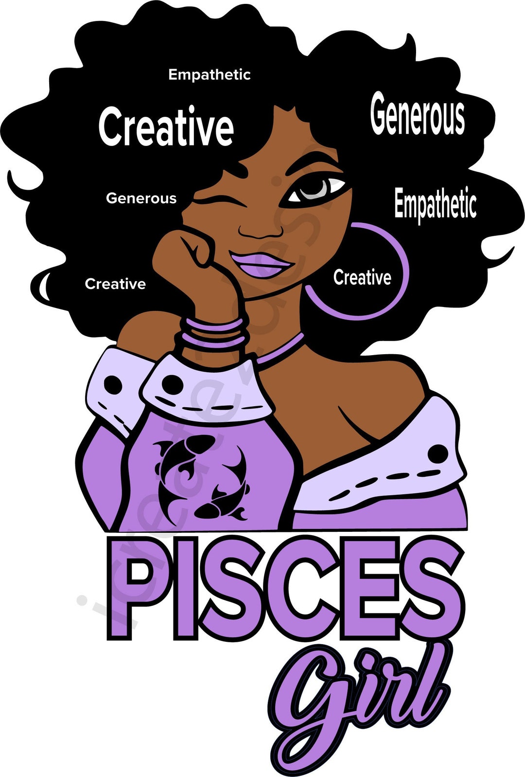 Pisces Girl Zodiac Digital Downloadable Filesvg - Etsy