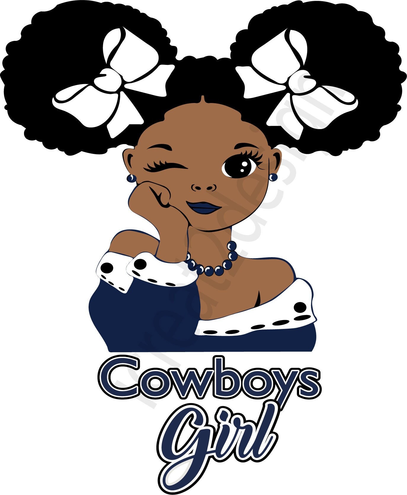 Cowboys Puff Girl Digital Download File SVG Dallas - Etsy
