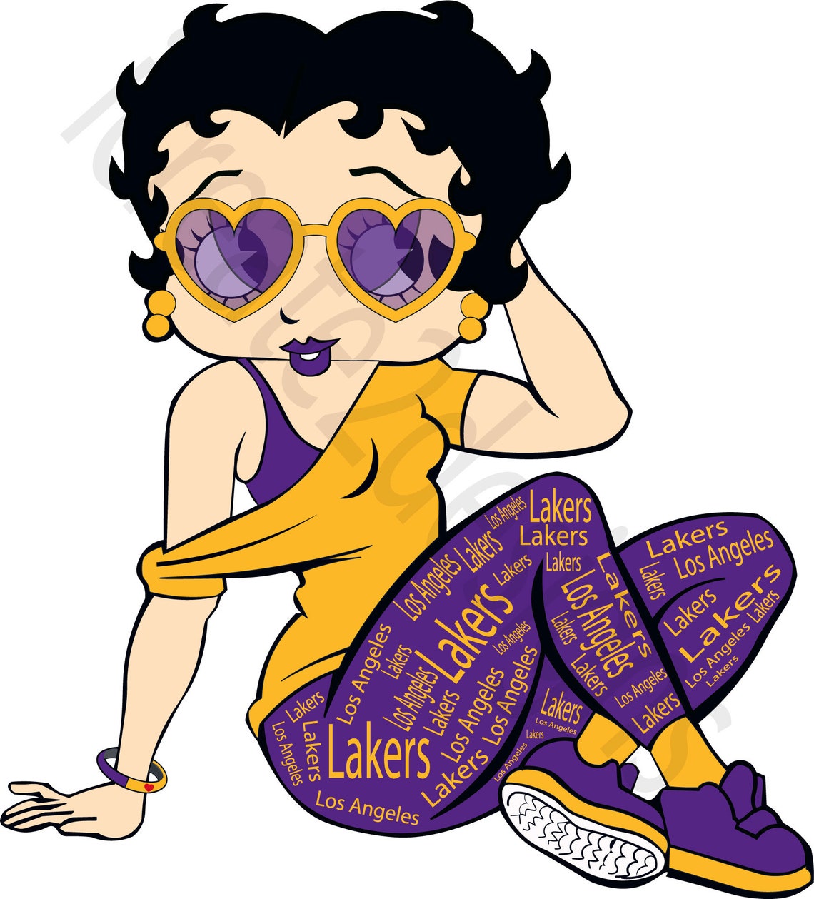 Lakers Betty Boop SVG Downloadable Digital File - Etsy