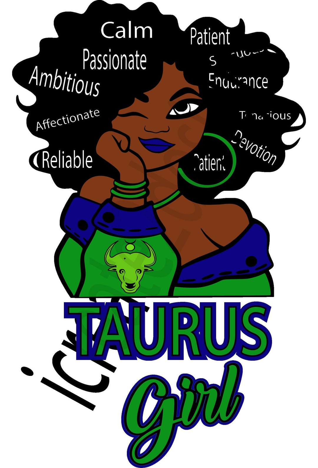 Digital Graphic Taurus Zodiac Birthday Girl Downloadable Design - Etsy