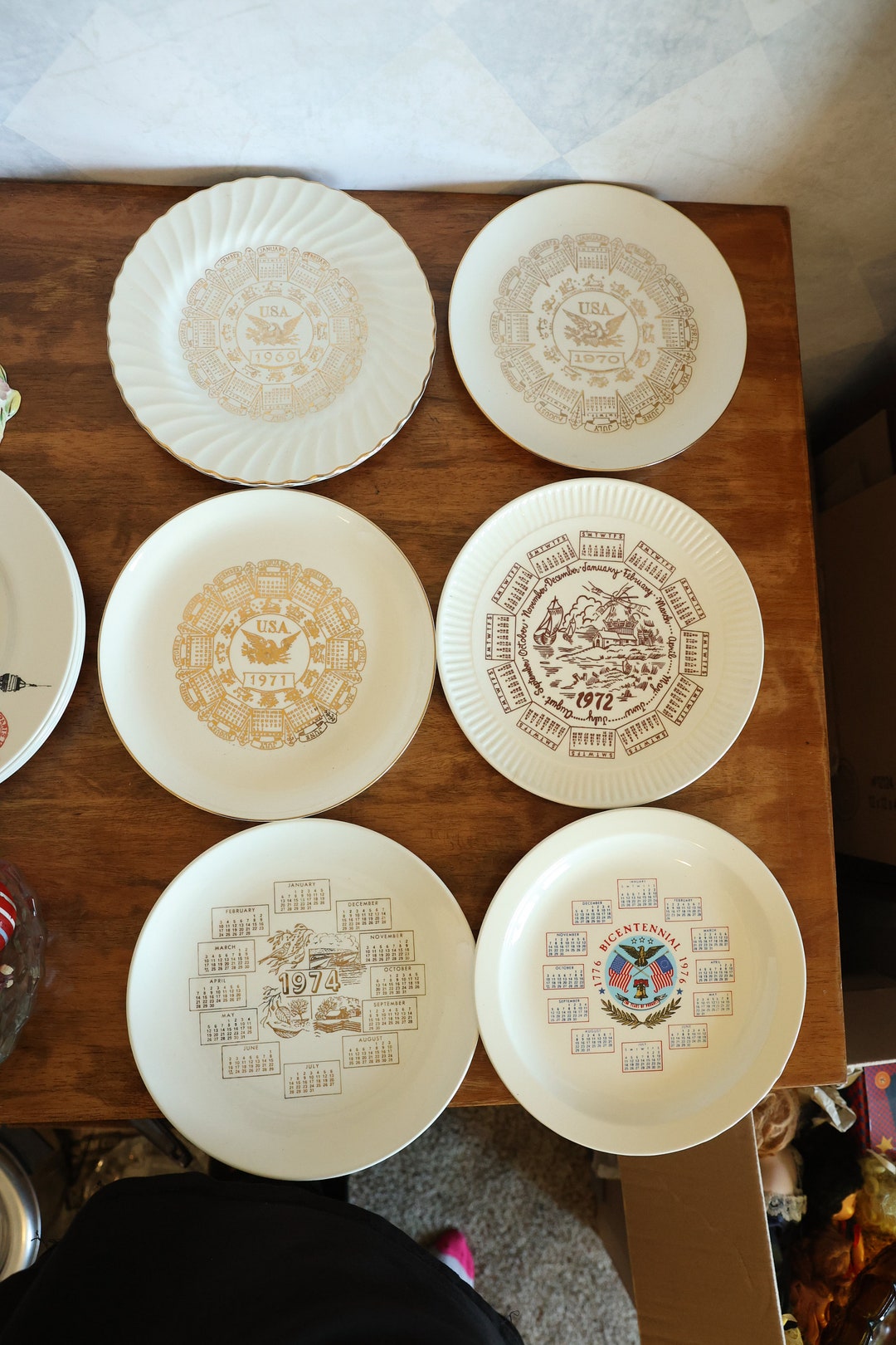 Collector Year Plates, 1970's Vintage Plates, Calendar Plates, Eagle ...