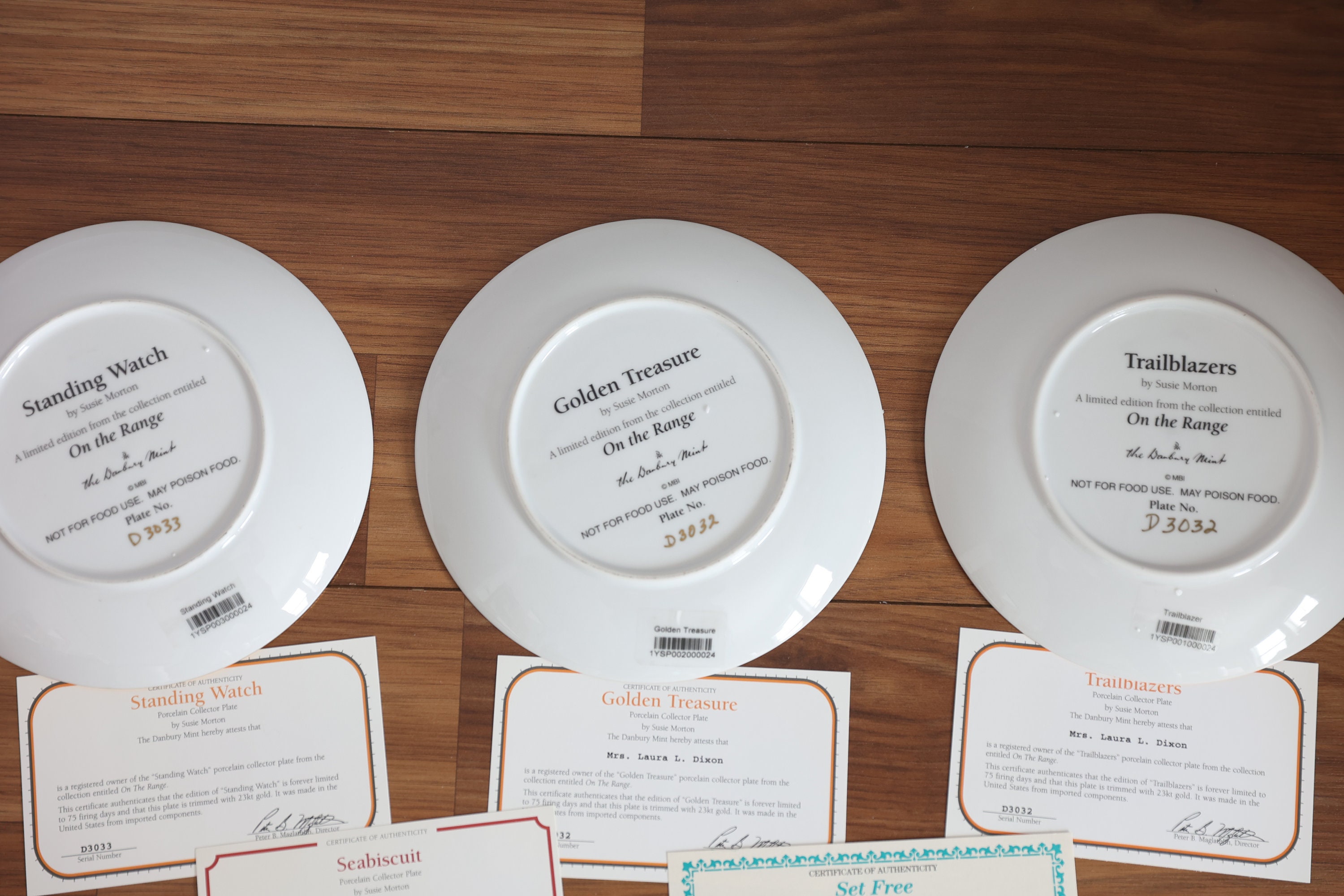 Danbury Mint on the Range Plate Collection by Susie Morton Secretariat ...