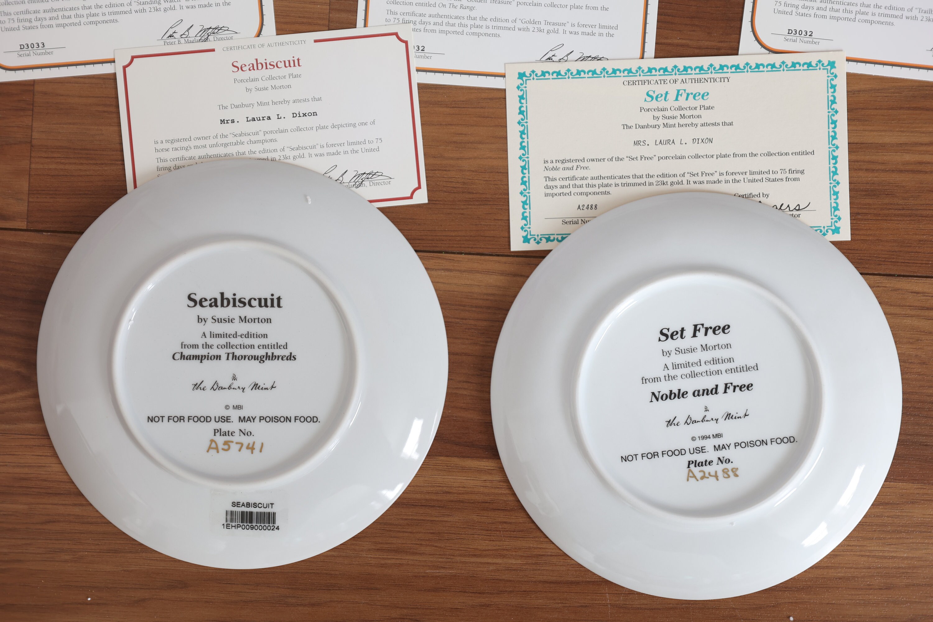 Danbury Mint on the Range Plate Collection by Susie Morton Secretariat ...