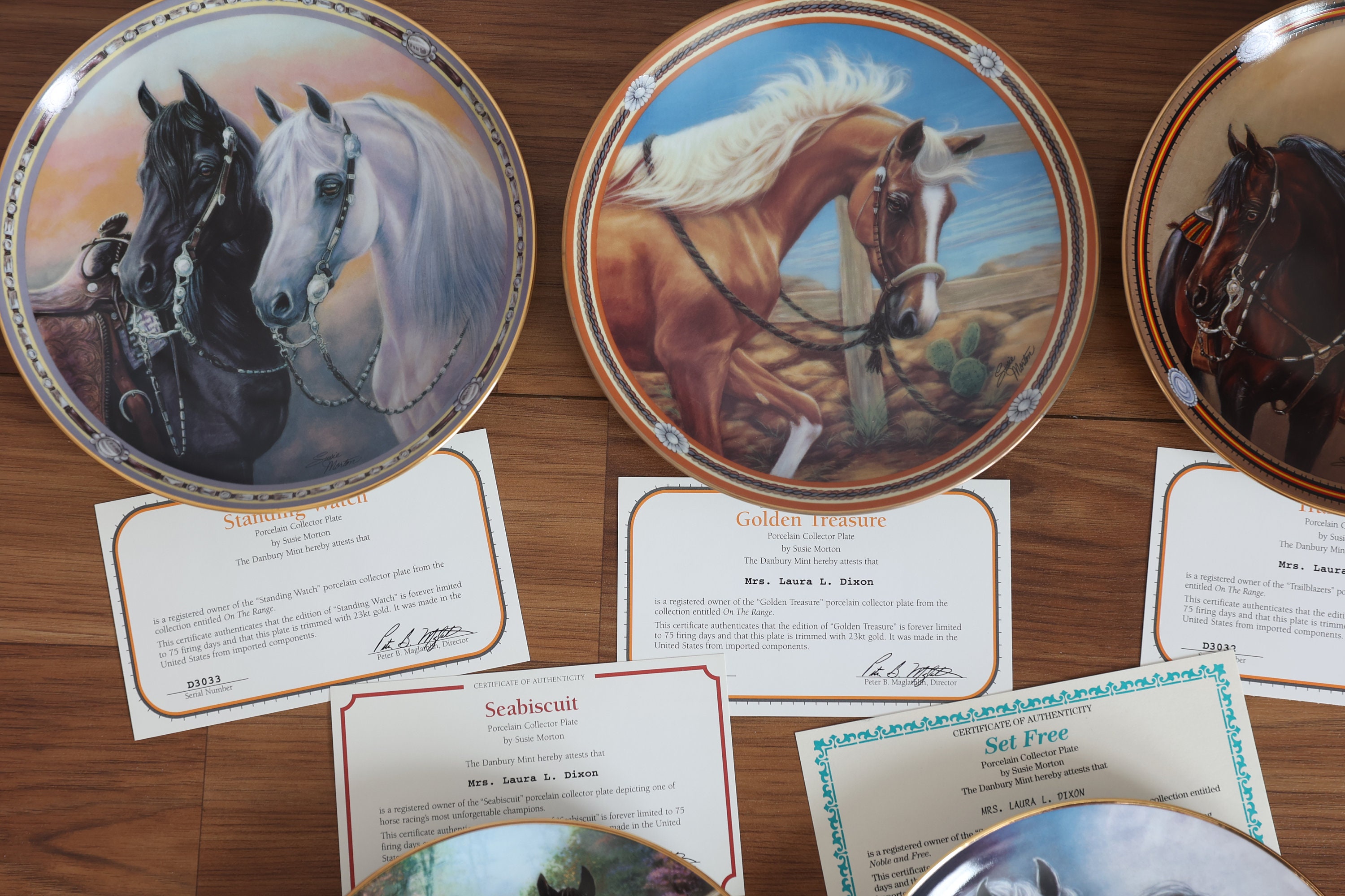 Danbury Mint on the Range Plate Collection by Susie Morton Secretariat ...