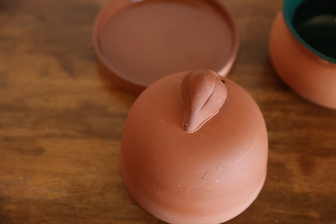 CHOOSE 1- P/C Taiwan Terra Cotta Garlic Roaster Pan or Mexican Fiesta ...