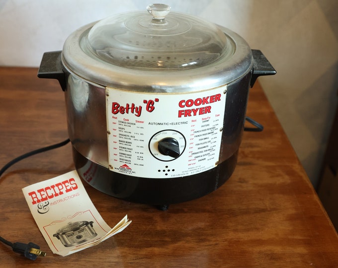 Vintage Betty "g" Cooker Fryer With Glass Lid & Basket Model, Vintage ...