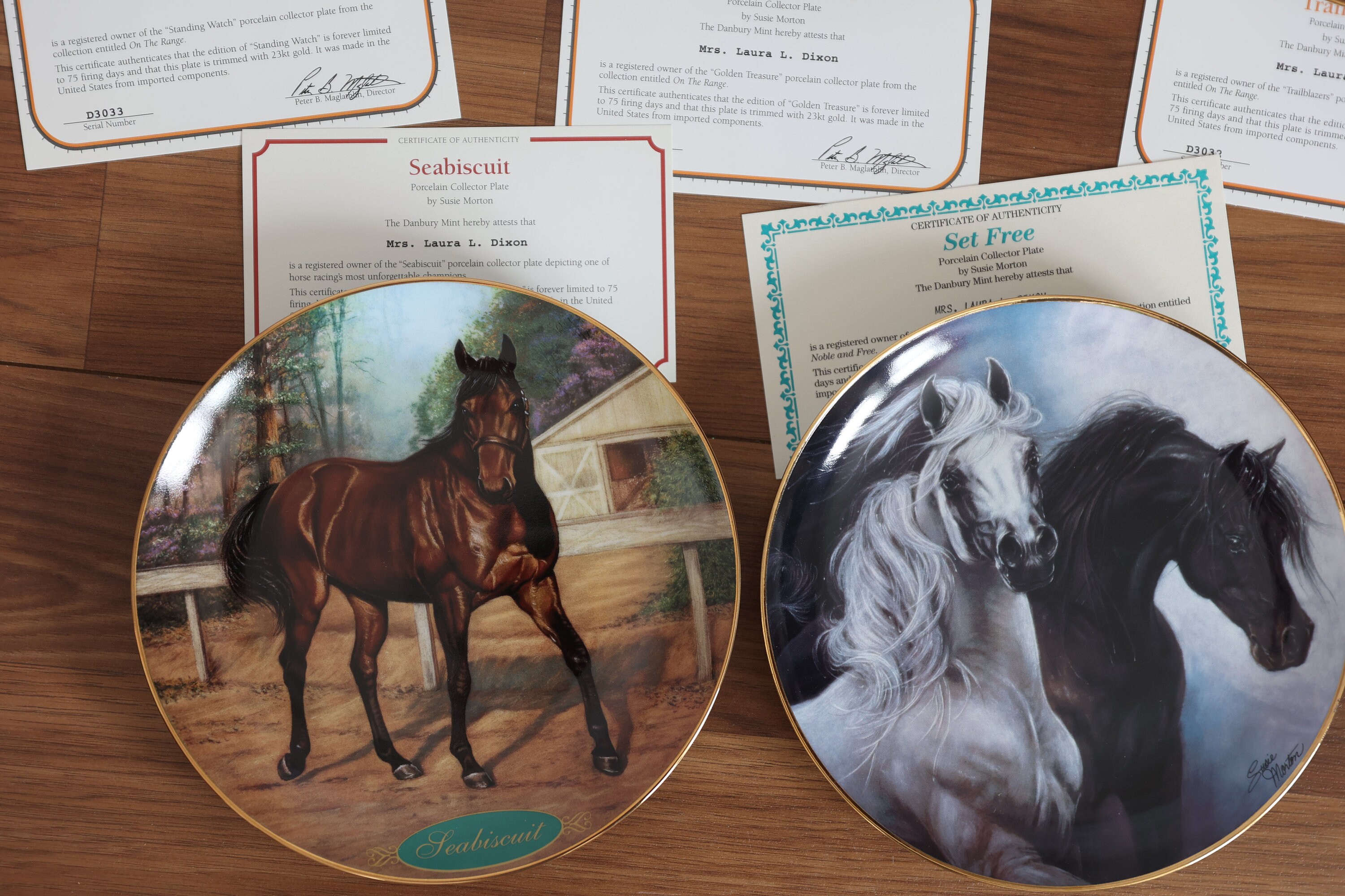 Danbury Mint on the Range Plate Collection by Susie Morton Secretariat ...