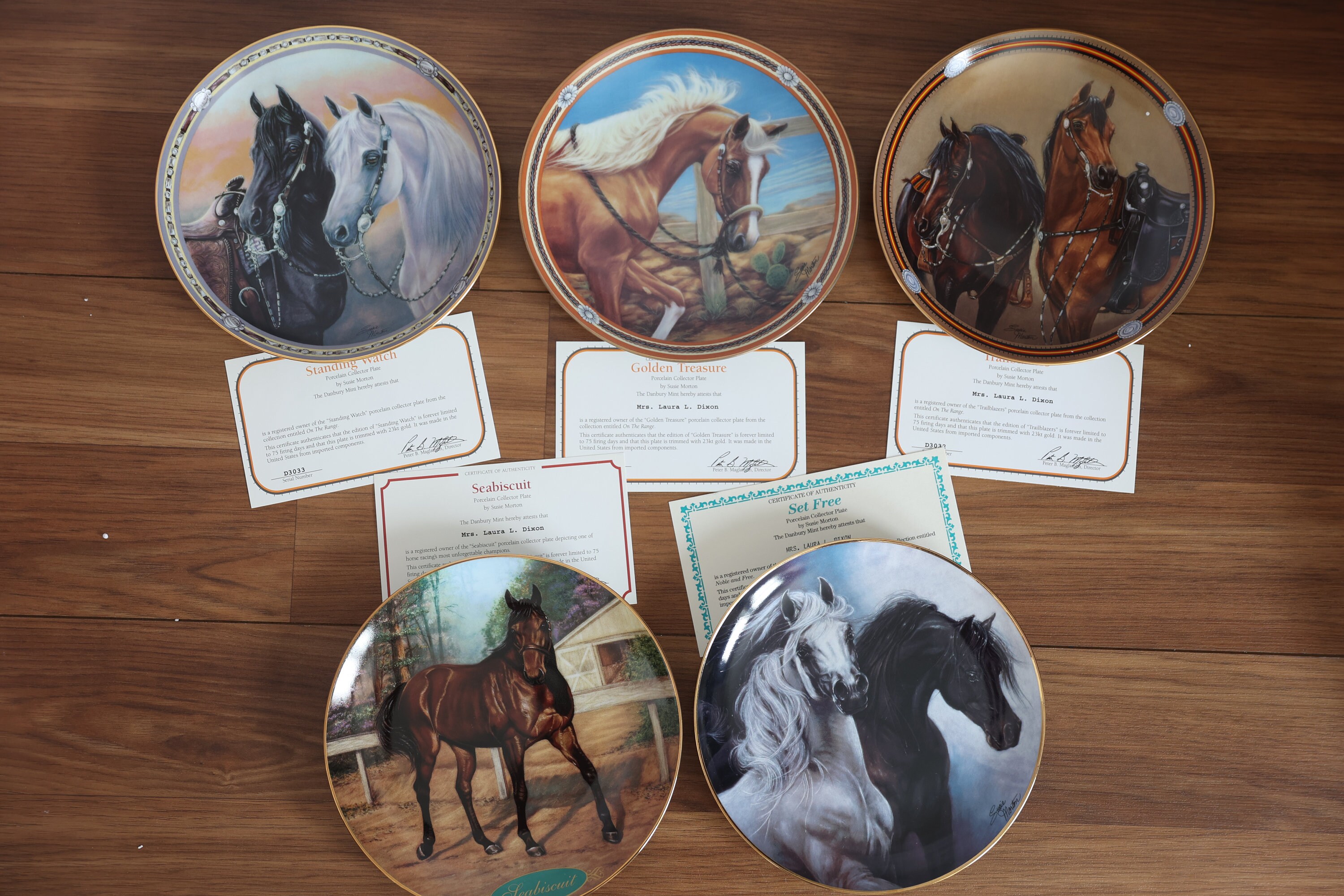 Danbury Mint on the Range Plate Collection by Susie Morton Secretariat ...