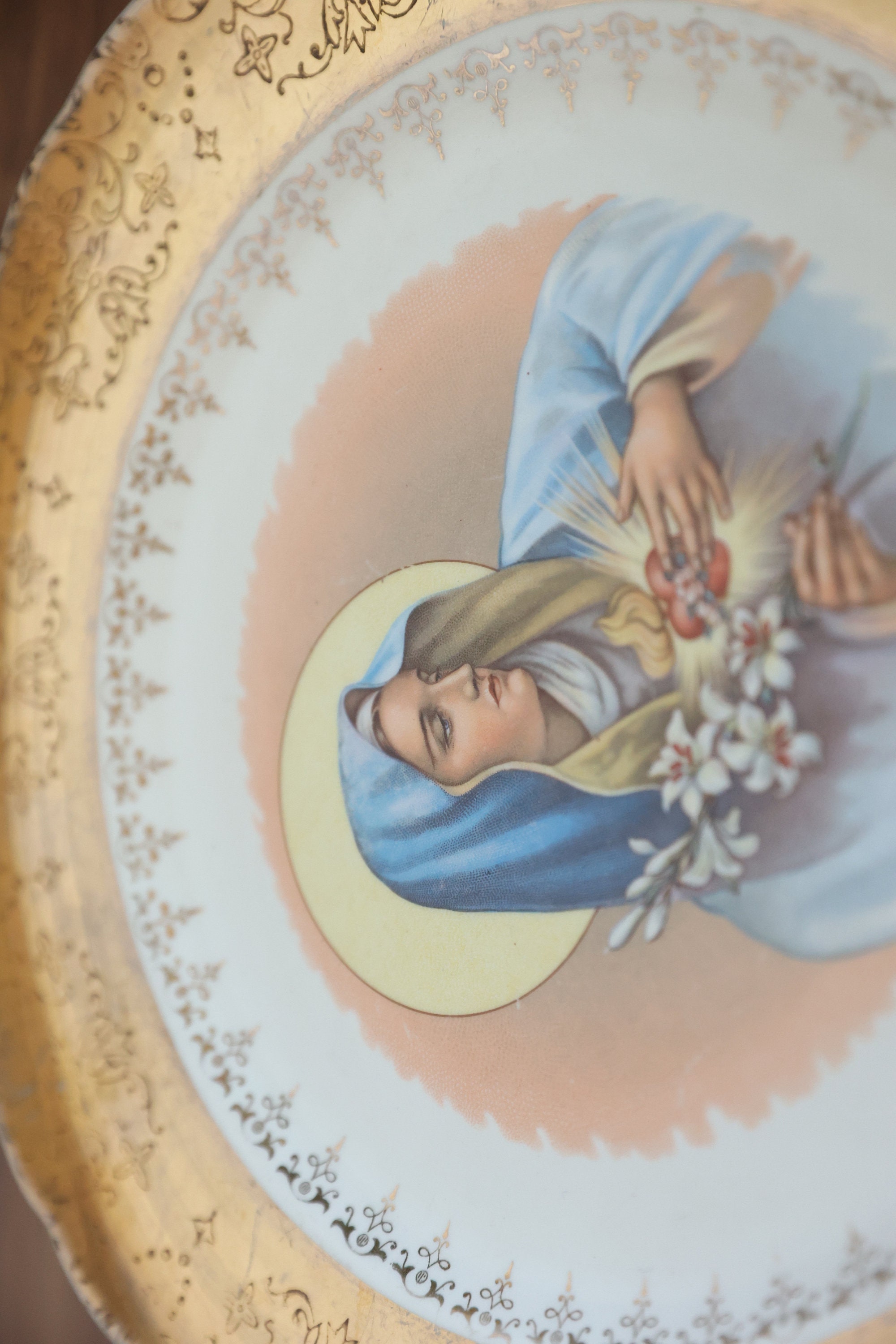 Vintage Catholic Picture of Mary, Crest-o-gold, Warranted 22K, Madonna ...