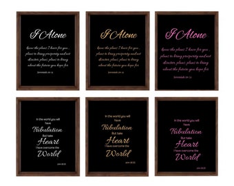 Black Background Bible Verse - Etsy