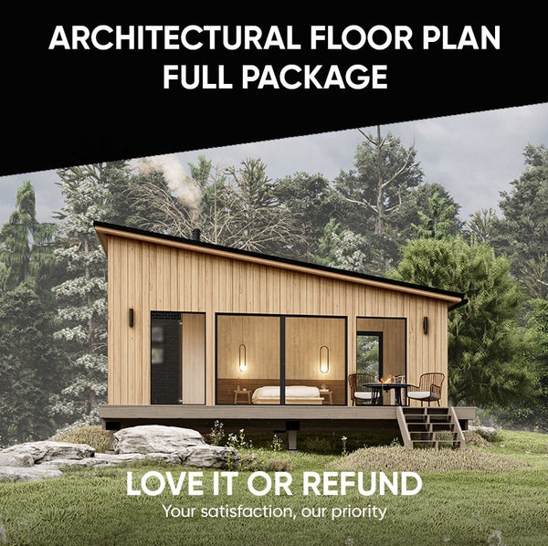 24'x36' Modern Garage Plans With Studio Apartments, 2 Car Architectural ...